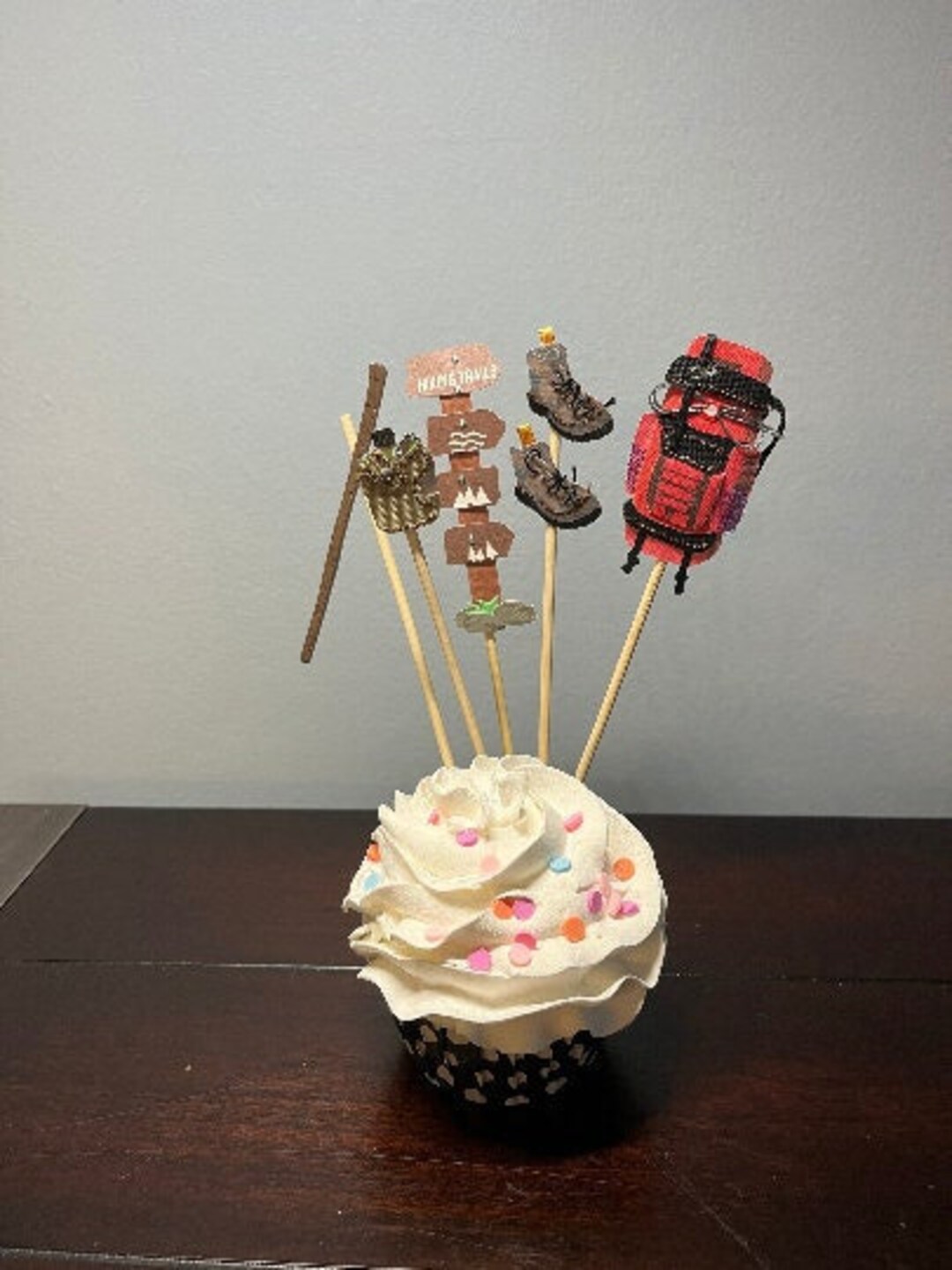 Hiking Cupcake Toppers Mountain Climber Party Picks Hikers Cupcake ...