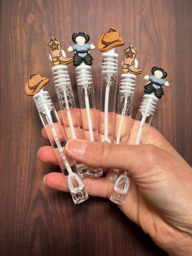 Cowboy Bubble Favor Wand Tube Country Wild West Western First Rodeo ...