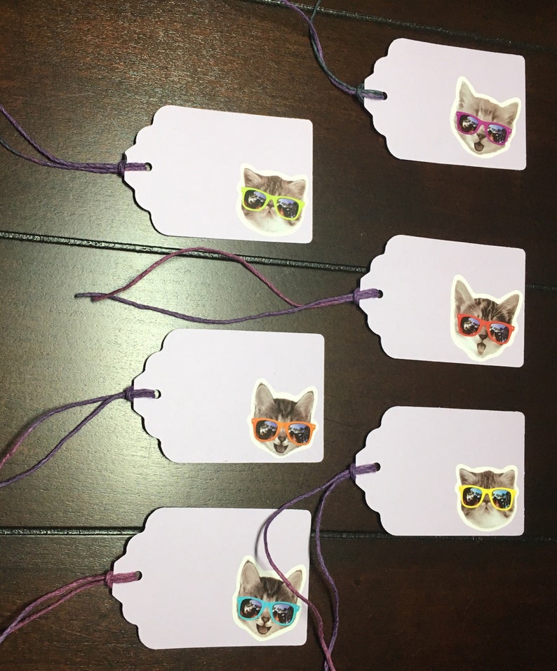 Cat Goodie Bag Tags Name Tags kitten favor tags Cats in | Etsy