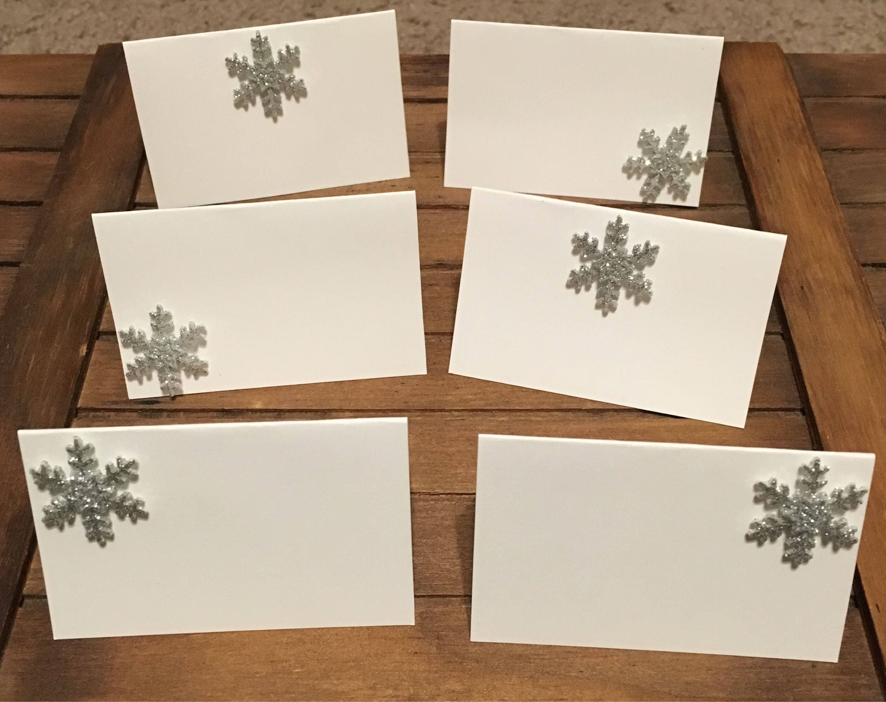 Snowflake Place Cards Winter Wedding Seat Cards Snow Flake | Etsy