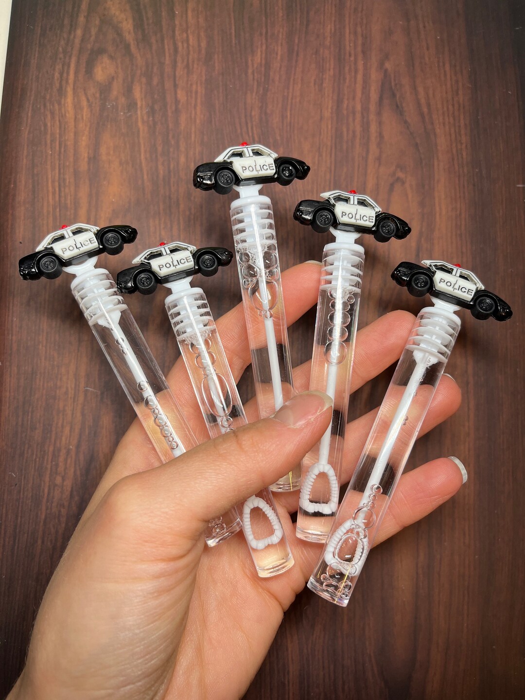 Police Car Bubble Tube Wand Kids Calling All Units Cop Favor Police ...