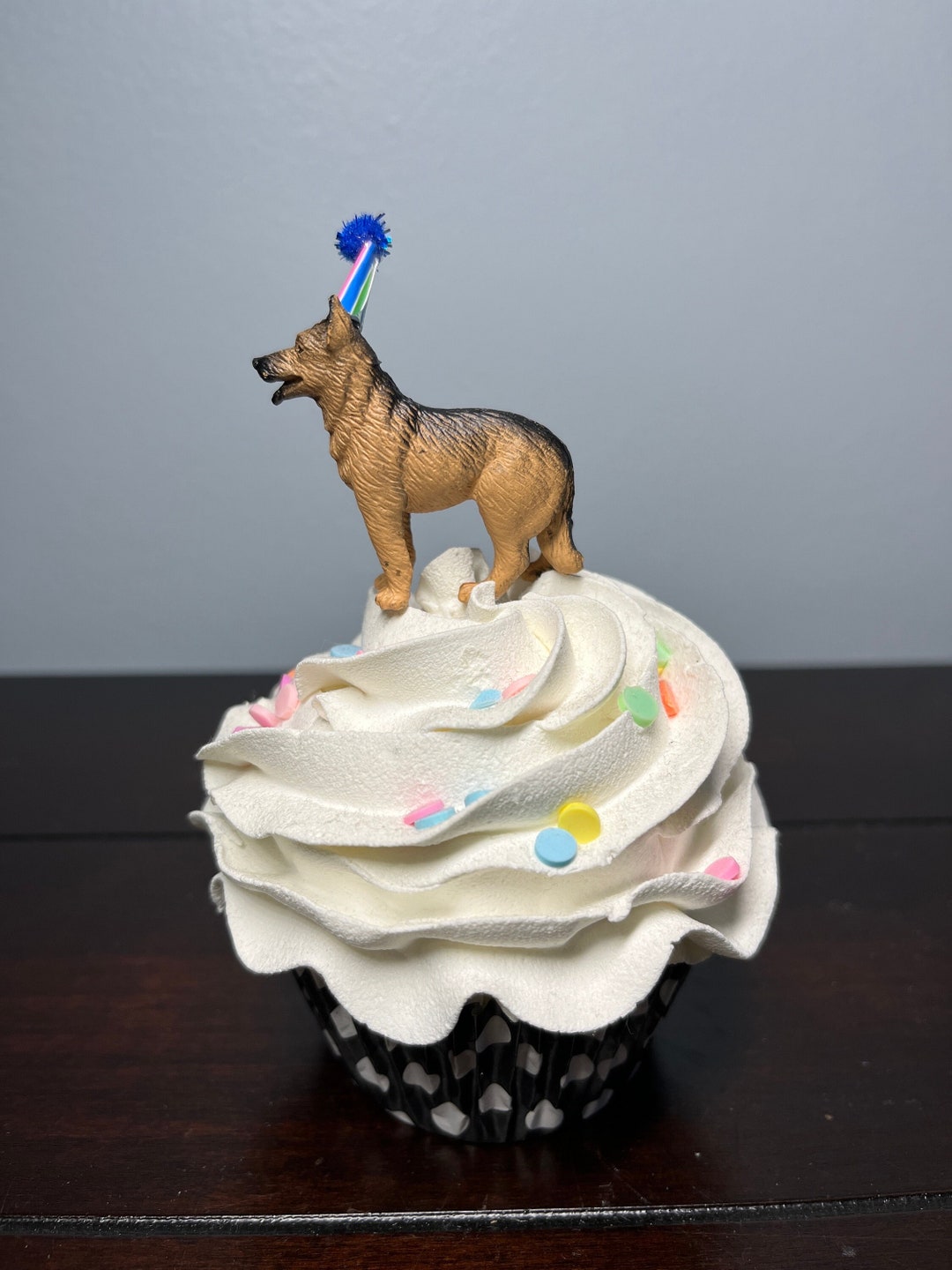 German Sherpard Cupcake Topper | Mini German Shepard Dog Cake Topper ...