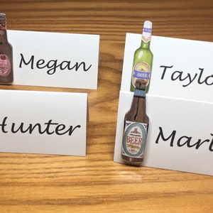 Beer Place Cards, Beer Food Labels, Seat Cards, Manly Placecards ...