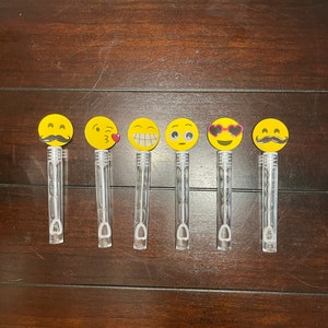 Emoji Bubble Favor, Emojis Bubble Tube Wand, Emoticons Party Favor ...