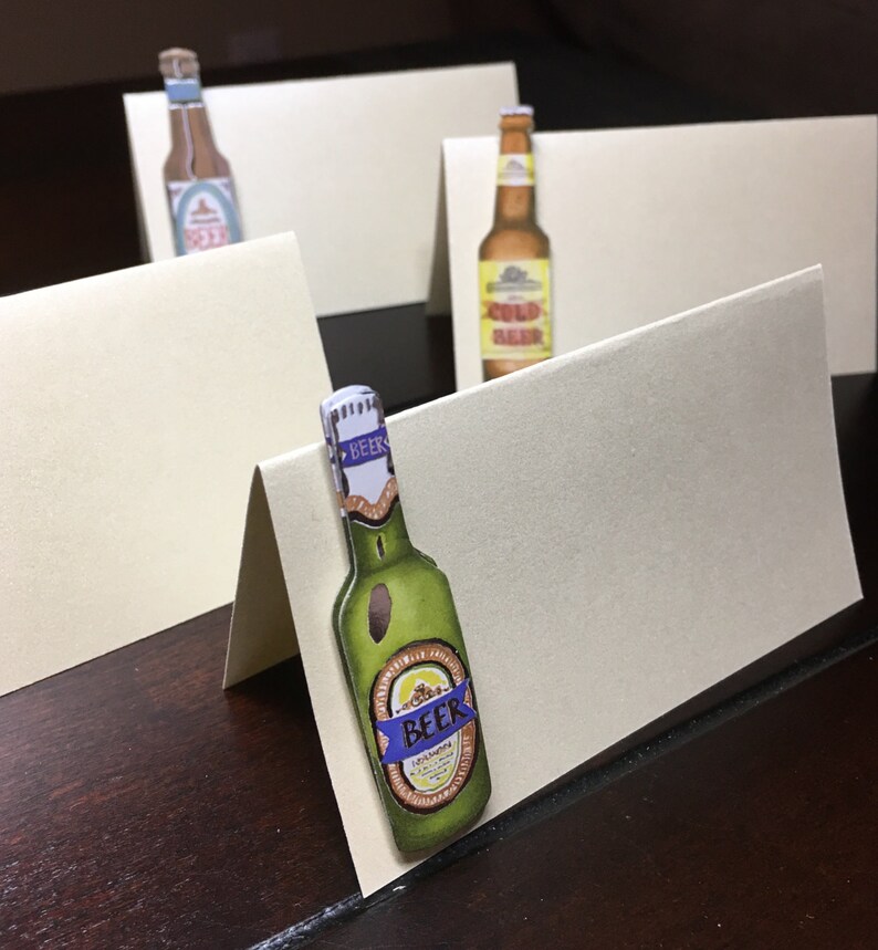 Beer Place Cards Beer Food Labels Seat Cards Manly - Etsy