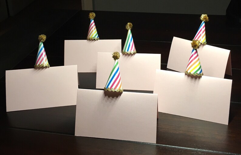 Party Hat Place Cards Birthday Placecards Birthday Seat Name | Etsy