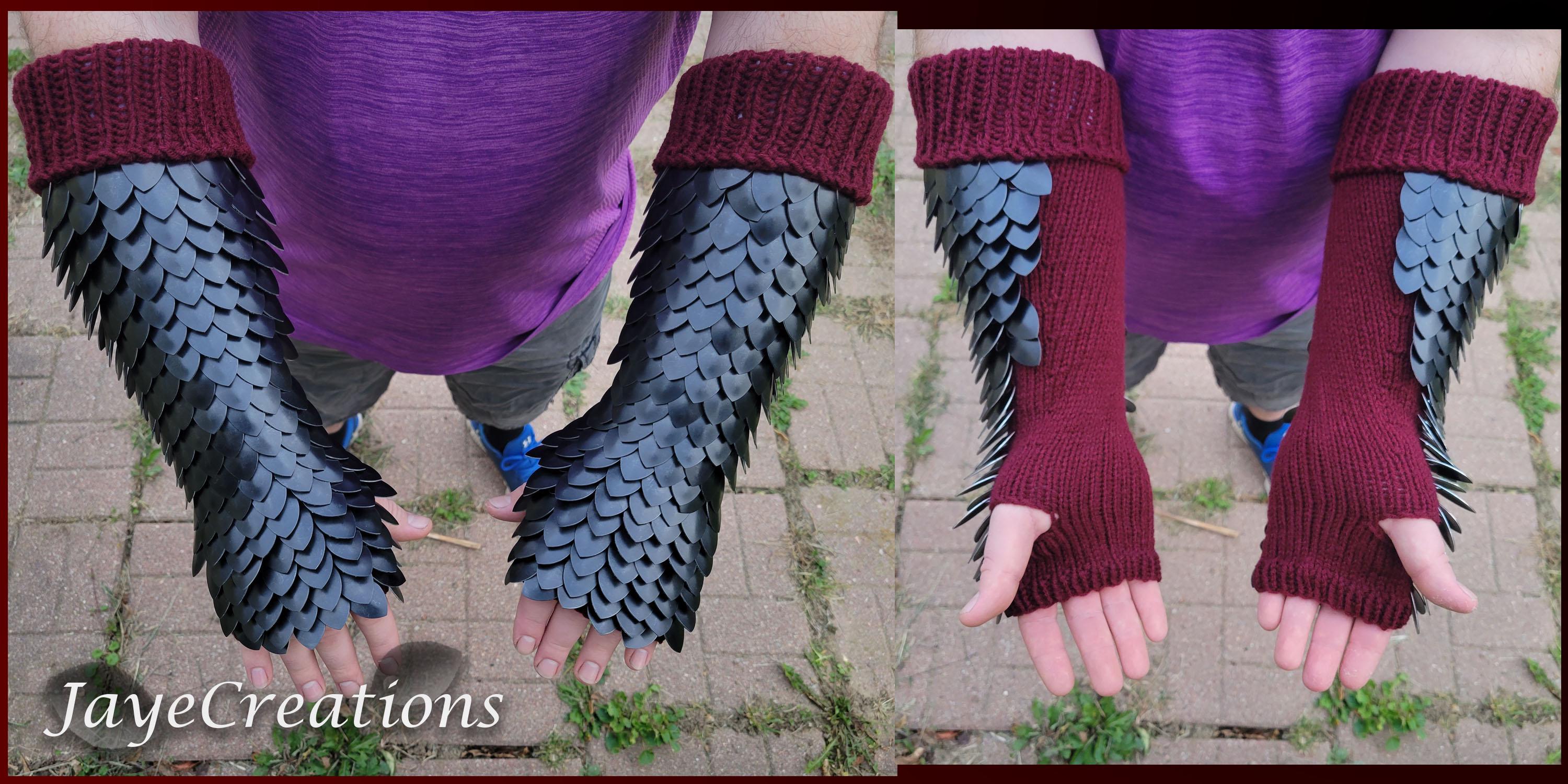 Large FINGERLESS Half Wrap Gauntlets Custom Commission - Fingerless ...