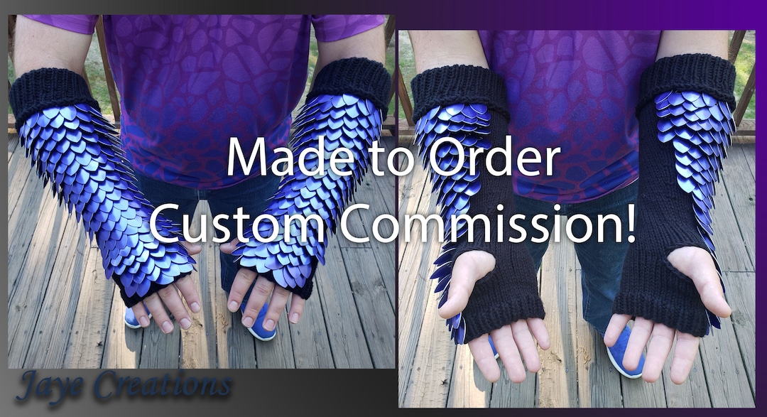 Large FINGERLESS Half Wrap Gauntlets Custom Commission - Fingerless ...