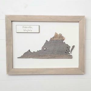 Rustic Virginia Map/va Map/wood Virginia Map/personalized Map/wood ...