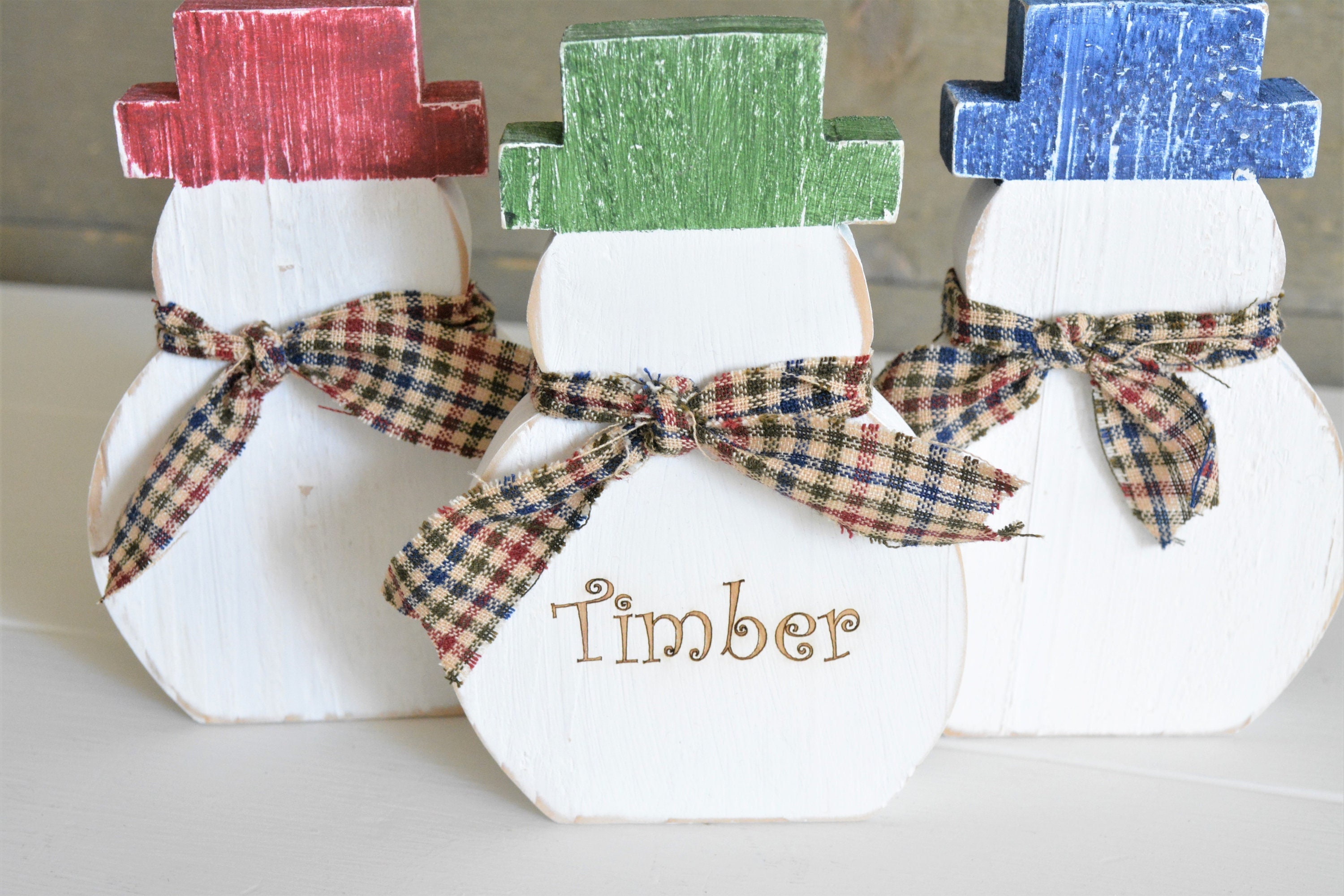 Rustic Snowman/winter Snowman Decor/rustic Personalized - Etsy