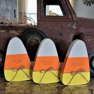 Rustic Wood Candy Corn 4.5"h/personalized Candy Corn/fall Tier Tray ...