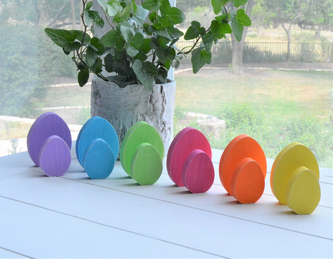 Rustic Easter Egg/easter Decor/rustic Easter/painted Wood Egg/spring ...