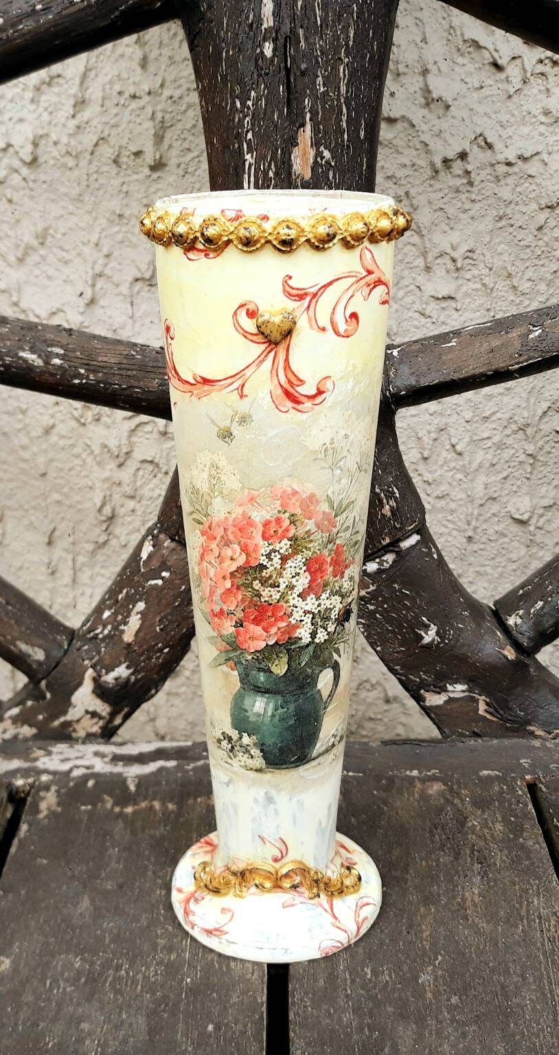 Victorian flower vase Vintage bouquet | Etsy