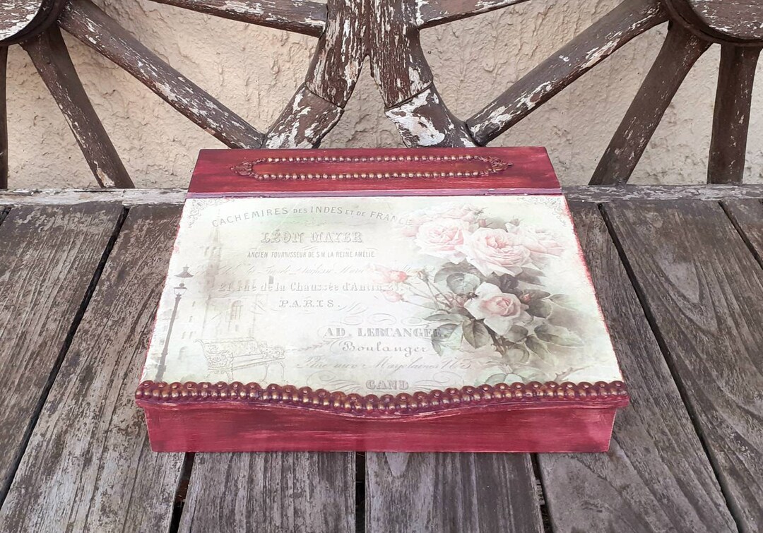 Shabby Chic Wooden Desk Tidy, Lap Desk With Mouldings, Vintage Pink ...