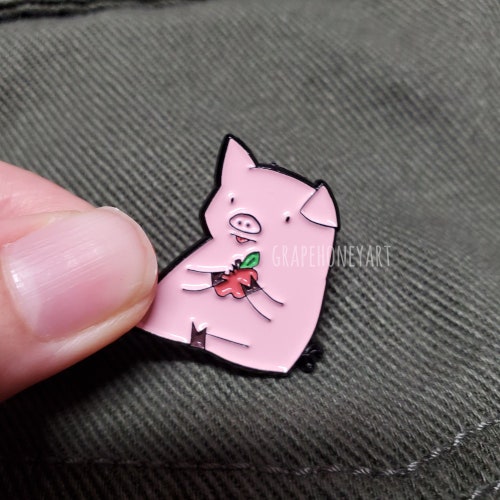 Pig Hard Enamel Pin Piggy Pin Badge Farm Animal Piglet - Etsy