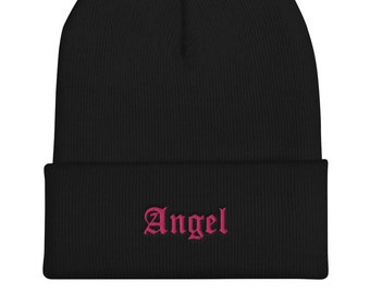 Black & Gray Angel Beanie Knit Cap Hat Halo Good Girl Cutie - Etsy
