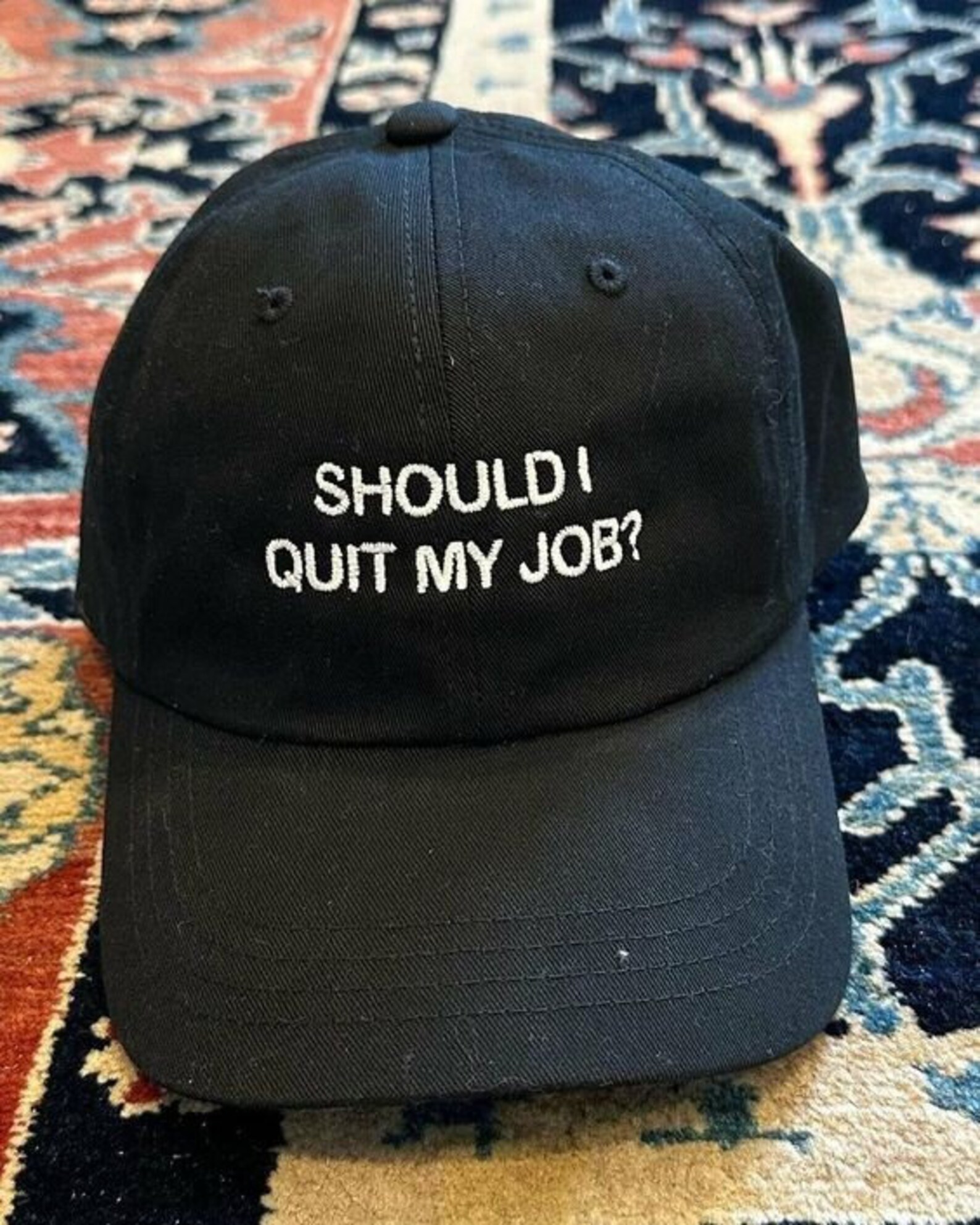 Should I Quit My Job Dad Hat Embroidered Hat Funny Gen Z Meme Drinking ...