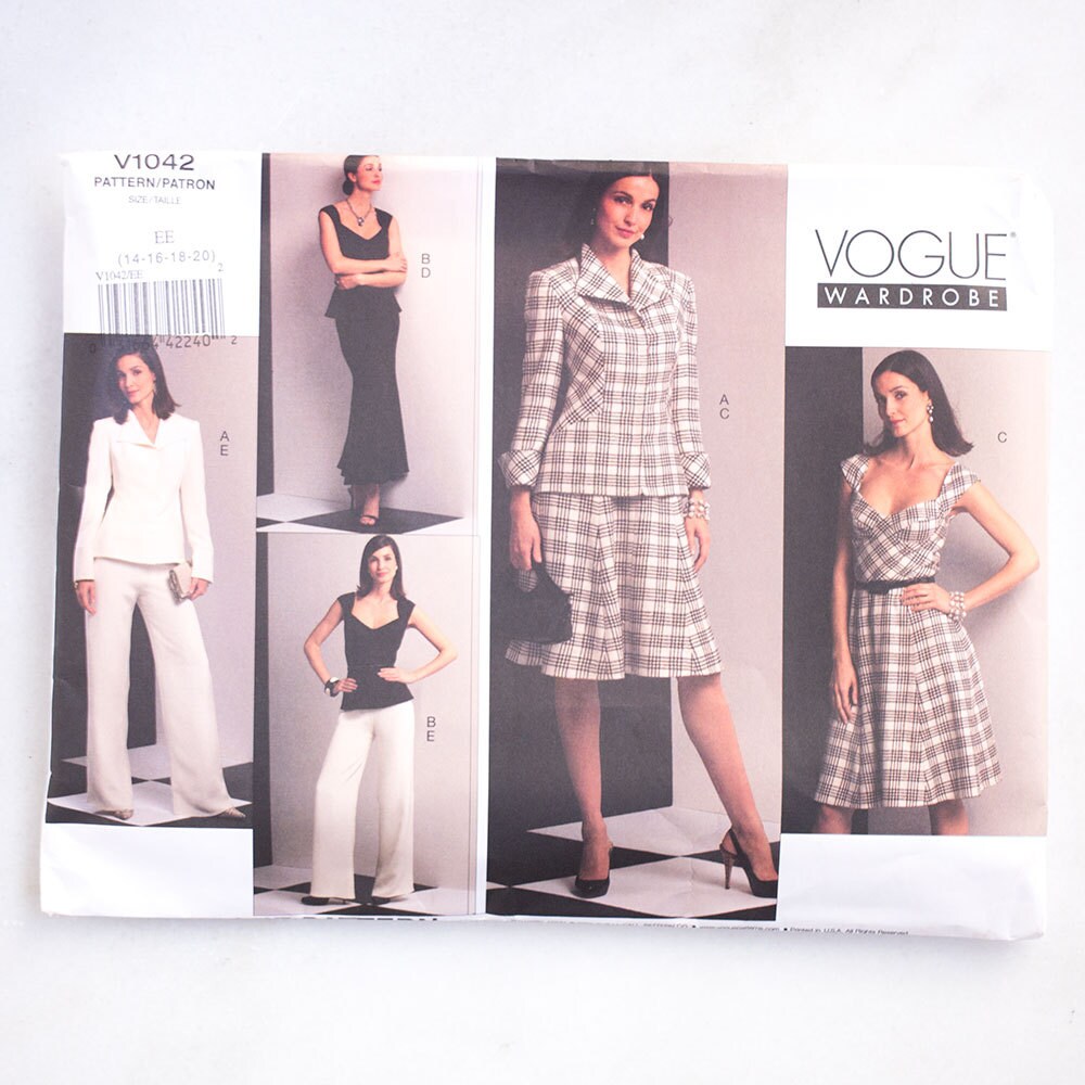 Vogue Patterns V1042 Misses Jacket Top Dress Skirt Pants Uncut Sewing ...