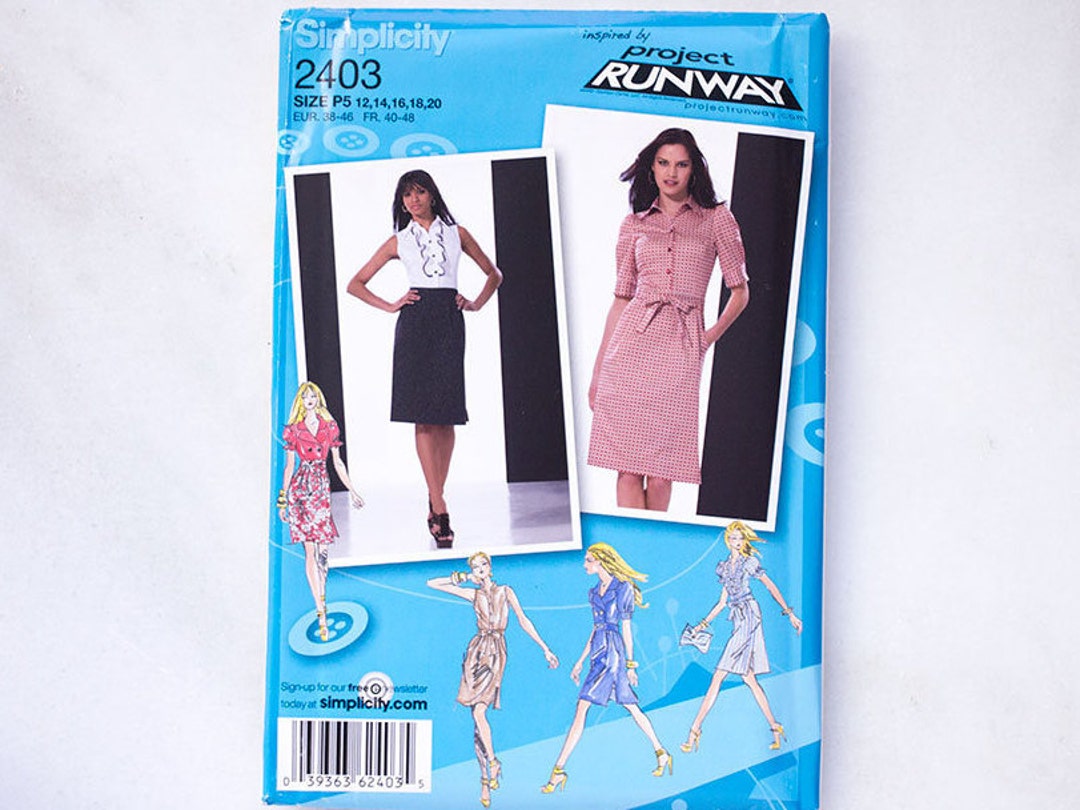 Simplicity Patterns Project Runway Patterns 2403 P5 Uncut Sewing ...