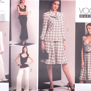 Vogue Patterns V1042 Misses Jacket Top Dress Skirt Pants Uncut Sewing ...