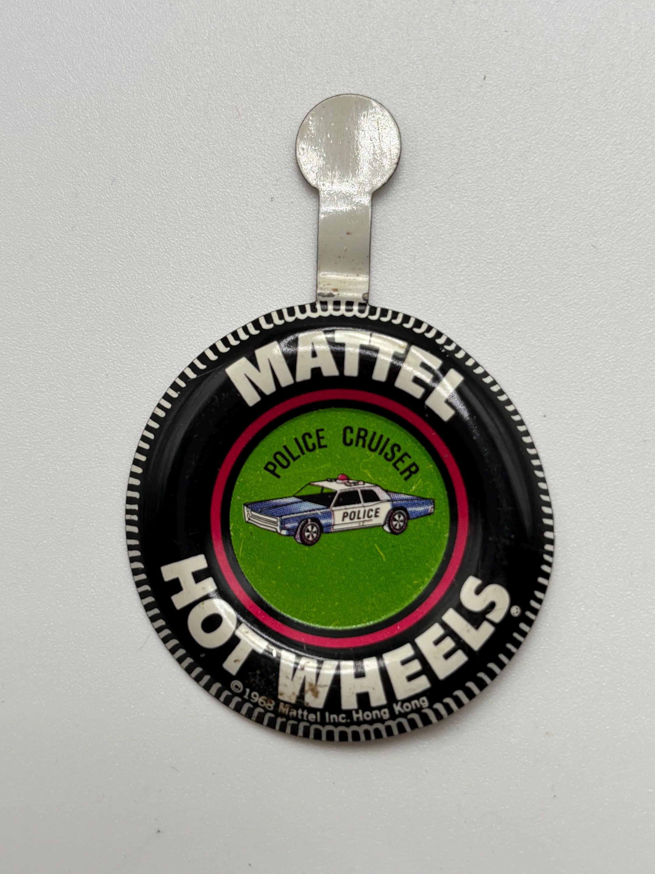 Vintage 1969 Mattel Hot Wheels Badge Set - Fire Chief & Police Cruiser ...