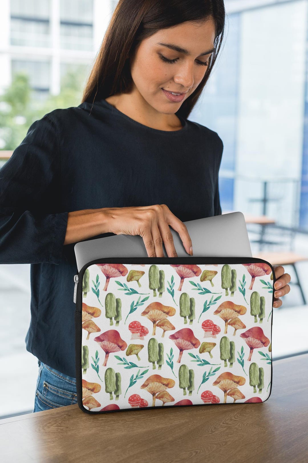 Mushroom Laptop Sleeve: Forestcore Padded Macbook/ipad Tote - Etsy