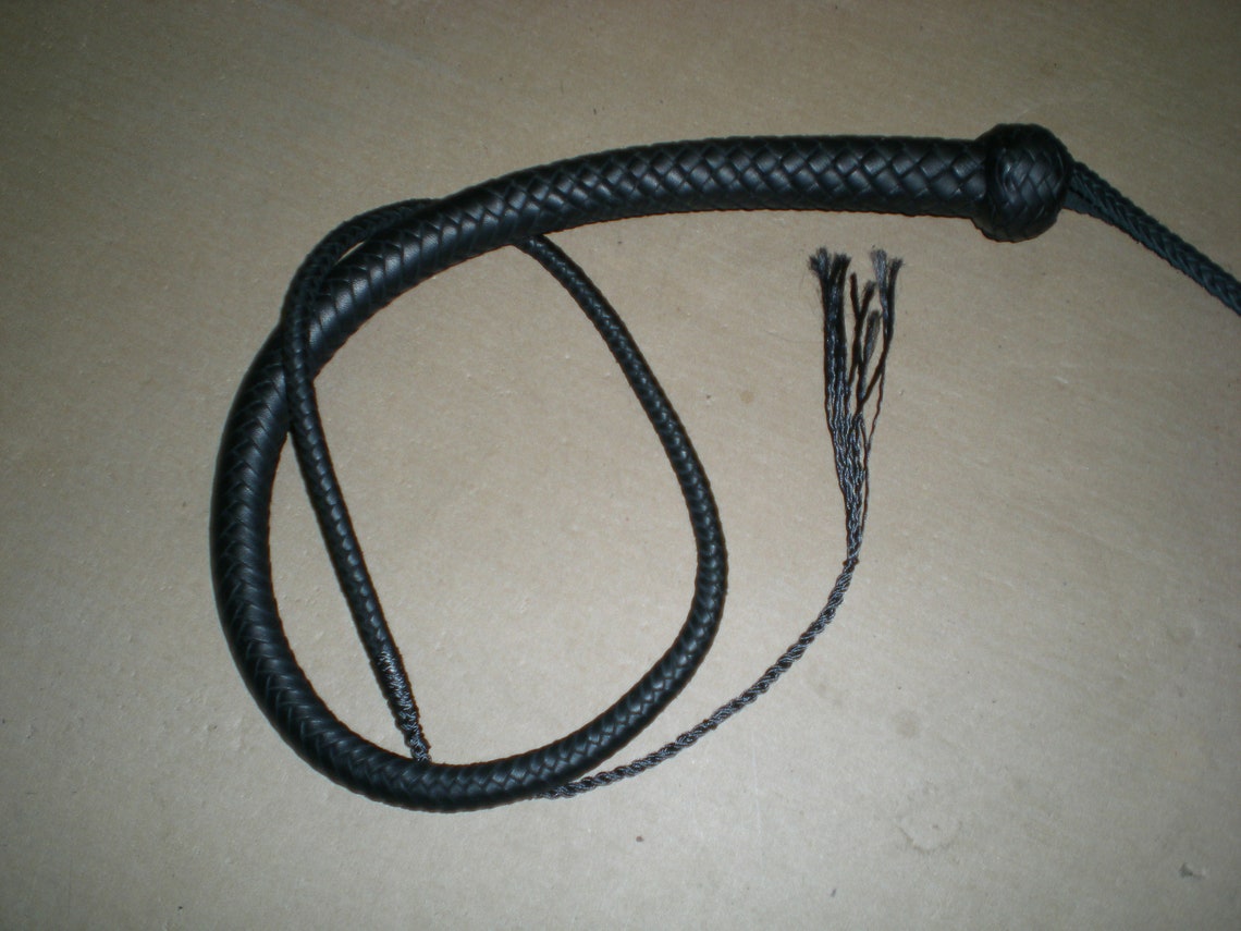 Whip Leather Single Tail 36 Black Single Tail Bdsm Etsy