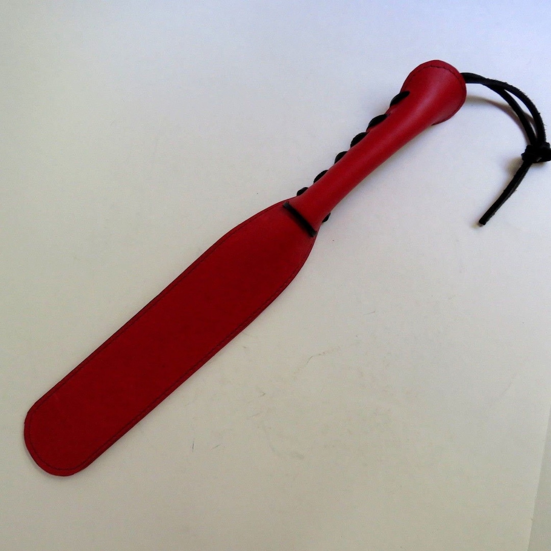 Leather Flapper Slapper Paddle 16-3/4 Red Paddle BDSM Unisex ...