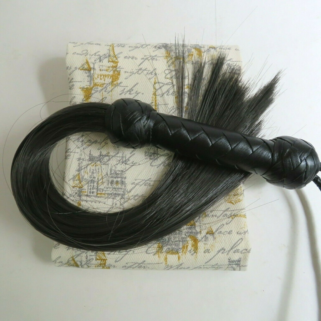 Leather Flogger Synthetic Hair Fall BDSM Flogger 18.5 - Etsy