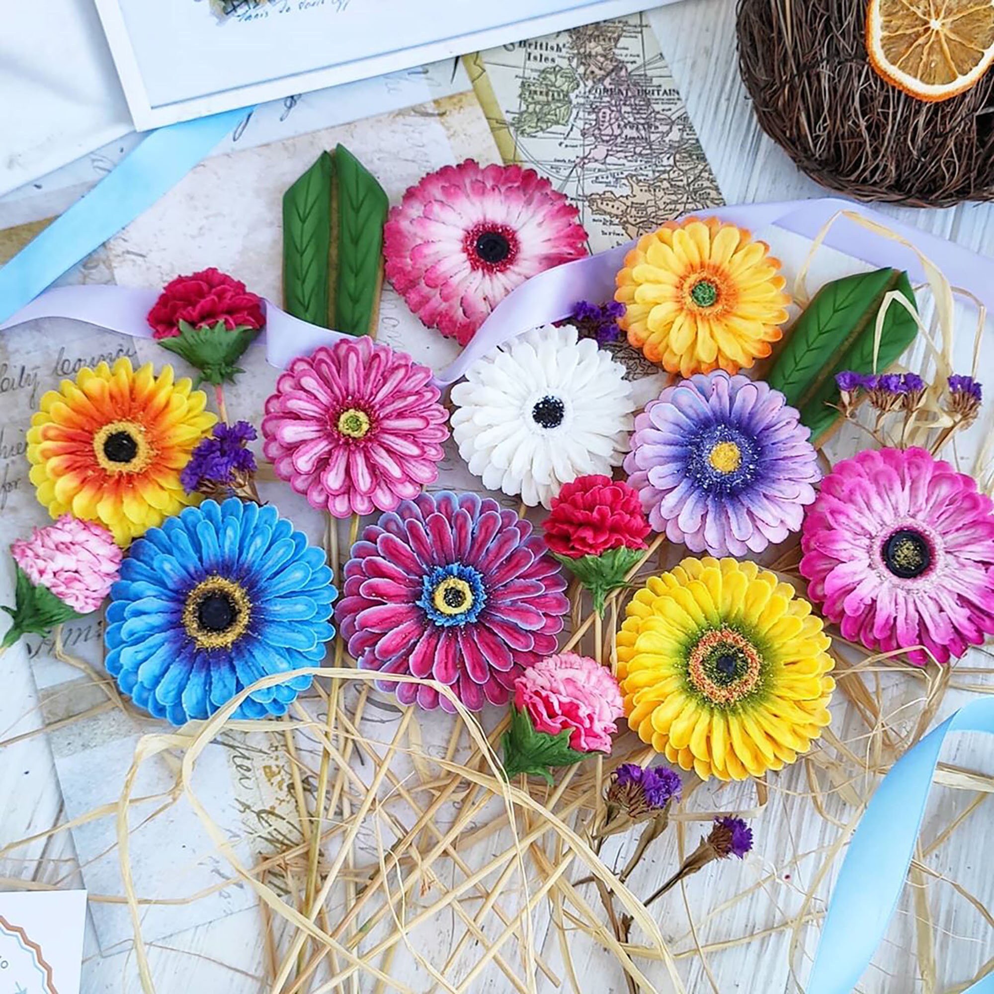 Gerberas and Carnations Cookie Decorating Class. Step-by-step Video ...