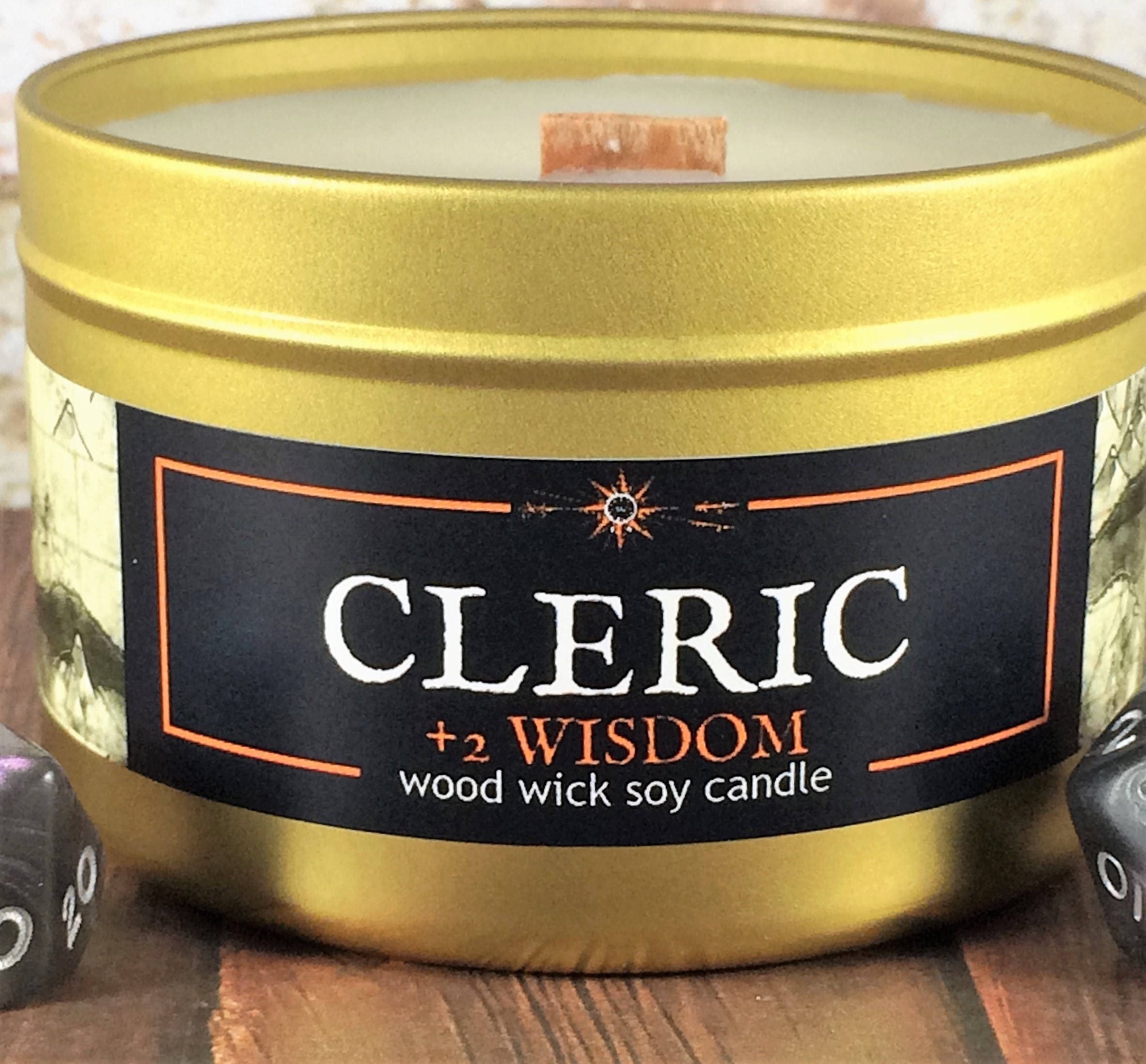 CLERIC 2 Wisdom RPG Candle 4 Oz Wood Wick Soy Wax | Etsy