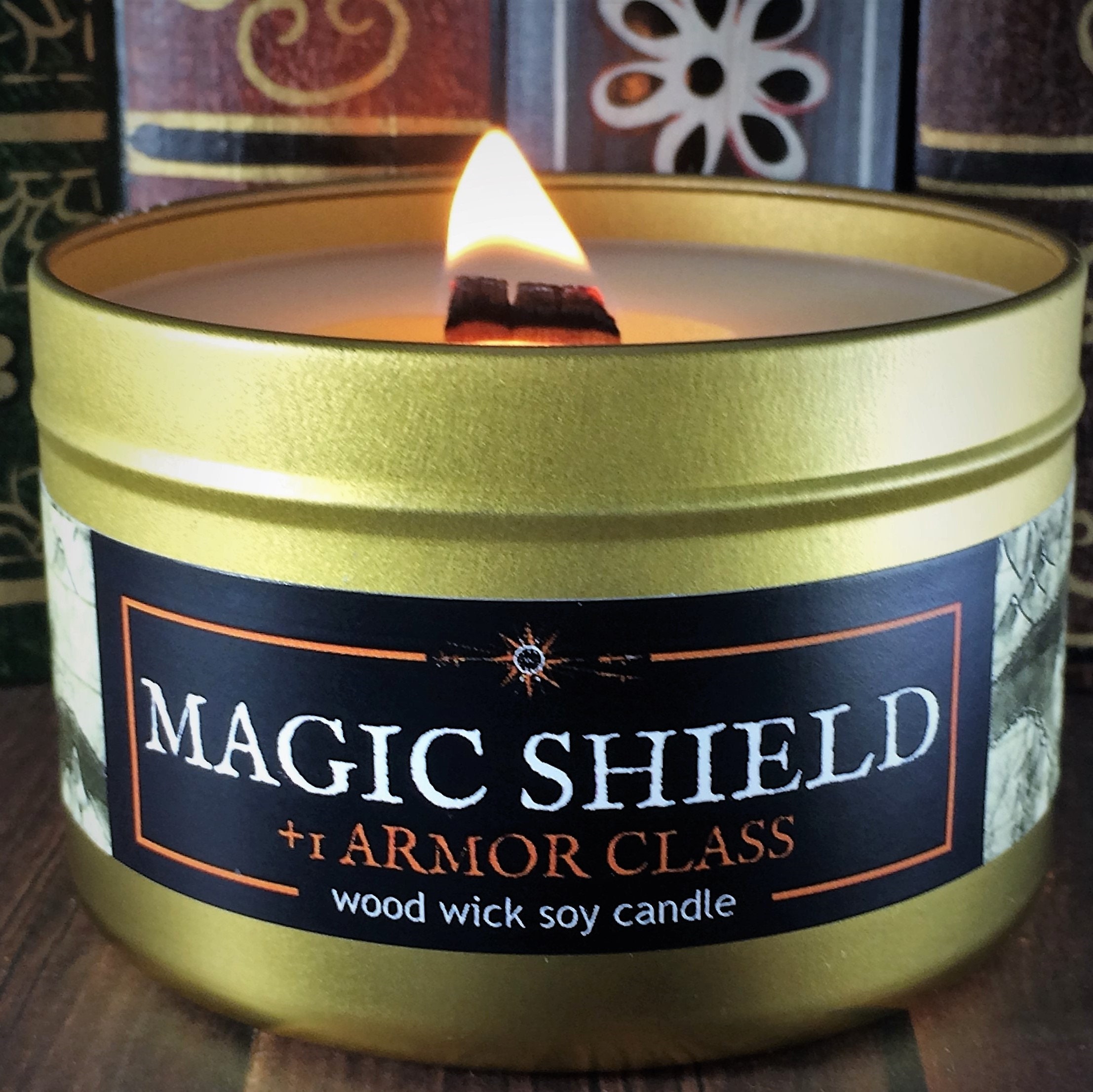 Magic Shield 1 AC RPG Dnd Candle Wood Wick Soy 4 Oz | Etsy