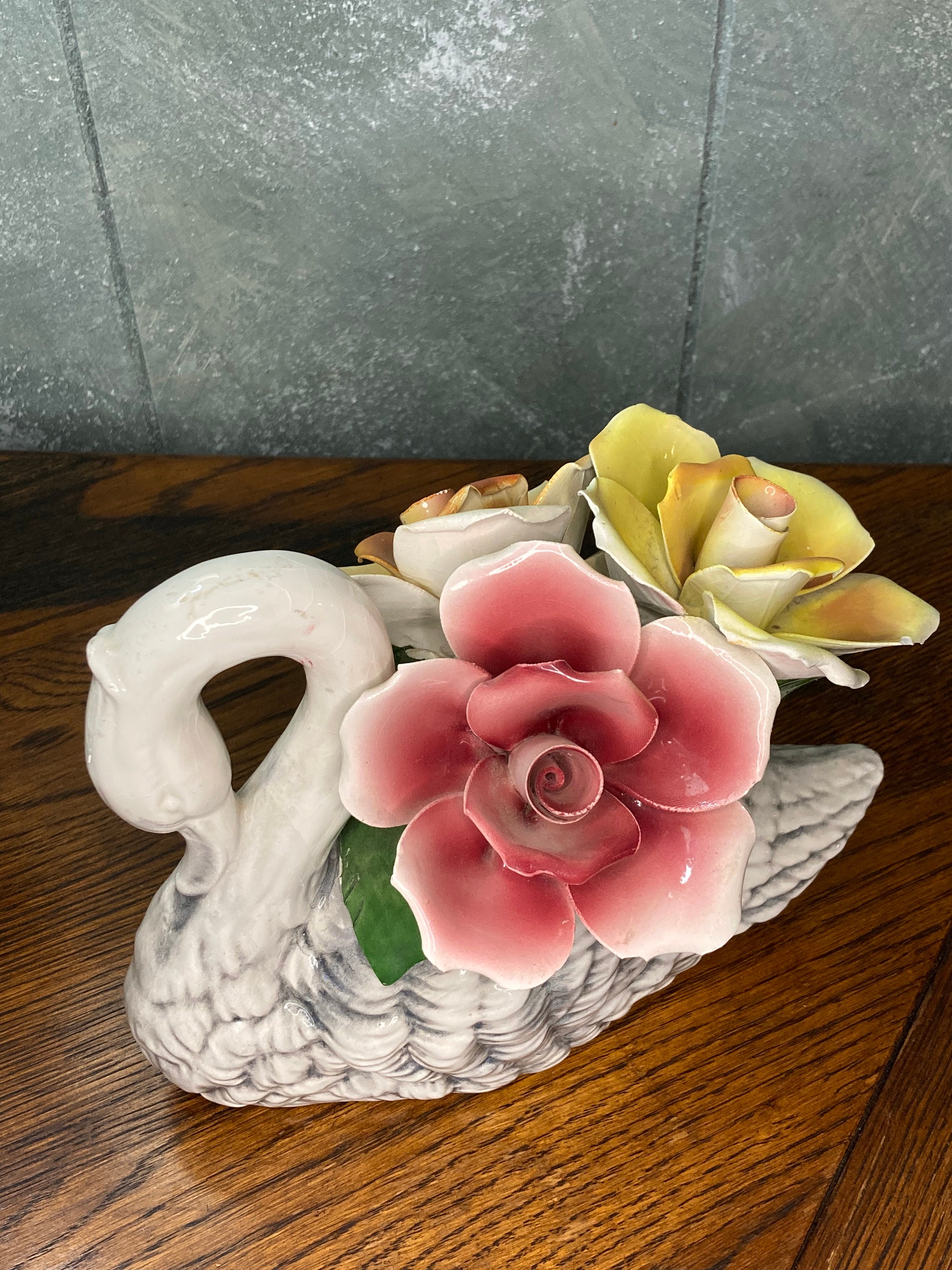 Vintage Italian Porcelain Capodimonte Swan - Etsy