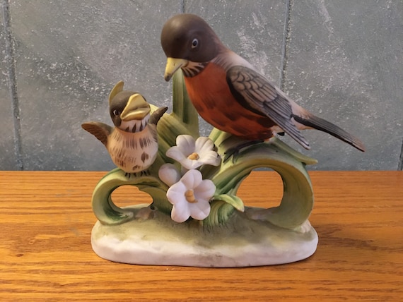 Lefton Robin and baby | Etsy