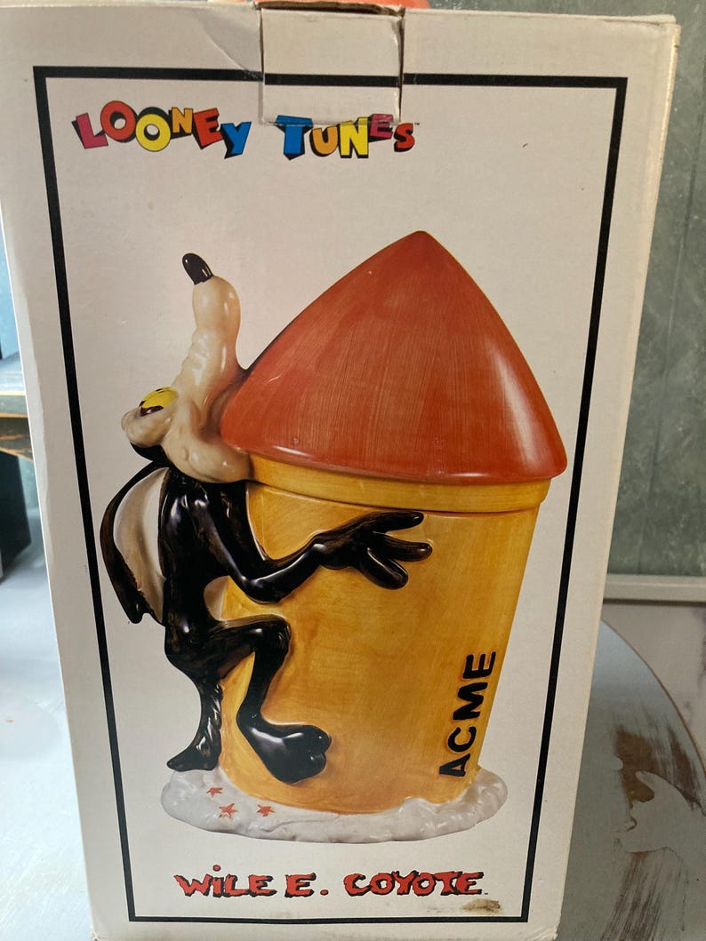 Wile E. Coyote Cookie Jar Looney Tunes - Etsy