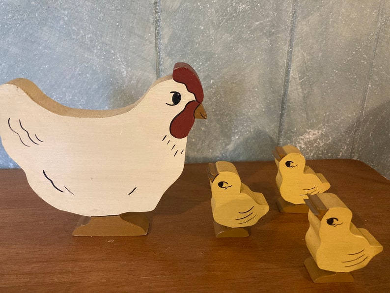 Wooden Hen and Chicks - Etsy