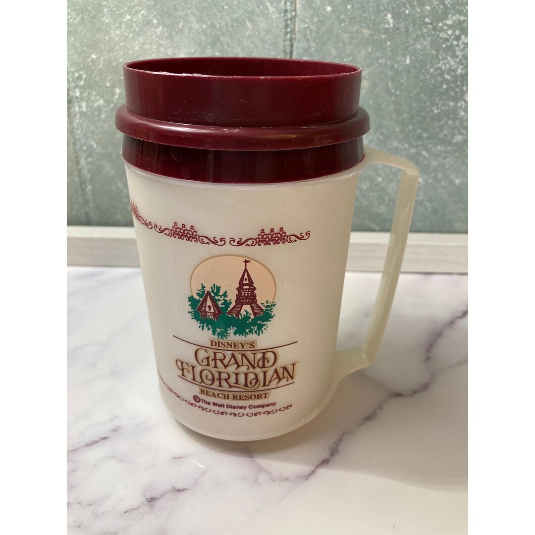 Disney Grand Floridian Beach Resort Aladdin Mug Thermos Maroon Lid - Etsy