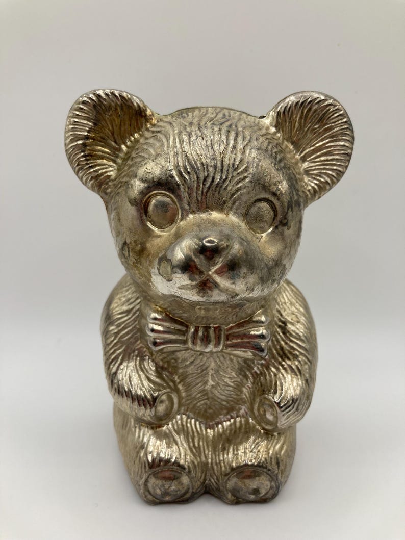 Teddy Bear Bank Silverplate - Etsy