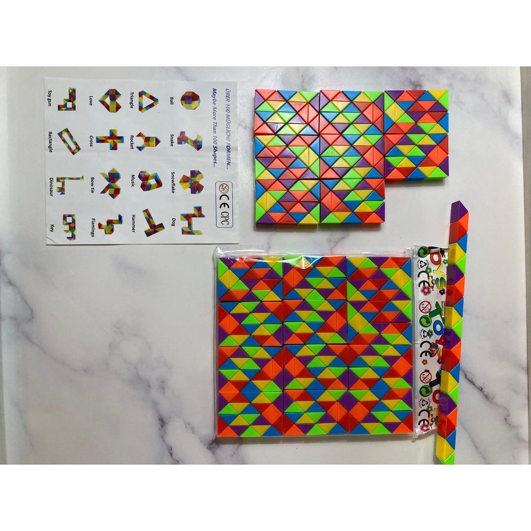 Magic Snake Cube Puzzle Toy Fidget Toy Brain Teaser Educational Toy ...