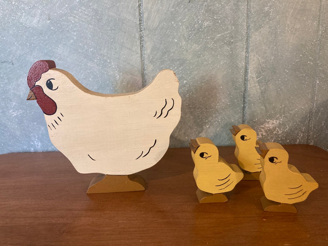 Wooden Hen and Chicks - Etsy