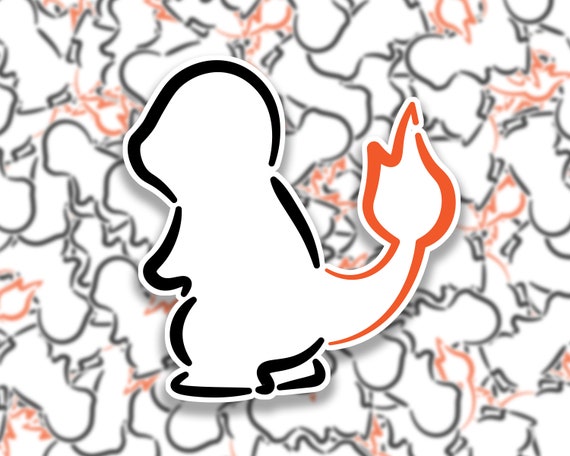 Charmander Outline Sticker // Pokemon // Waterproof - Etsy