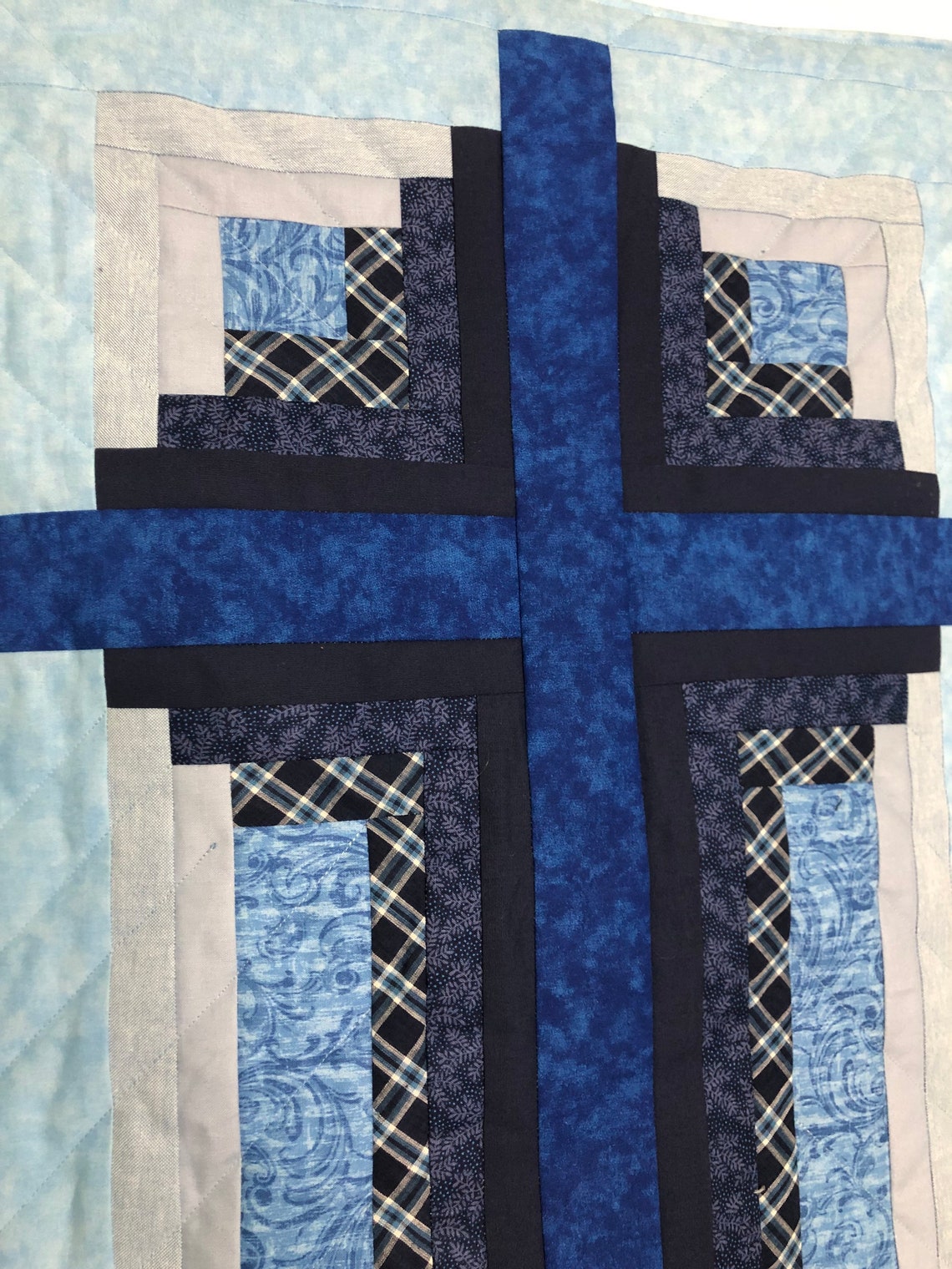 Log Cabin Cross Wall Hanging - Etsy