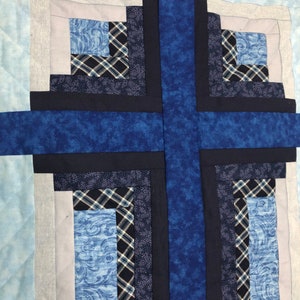 Log Cabin Cross Wall Hanging - Etsy