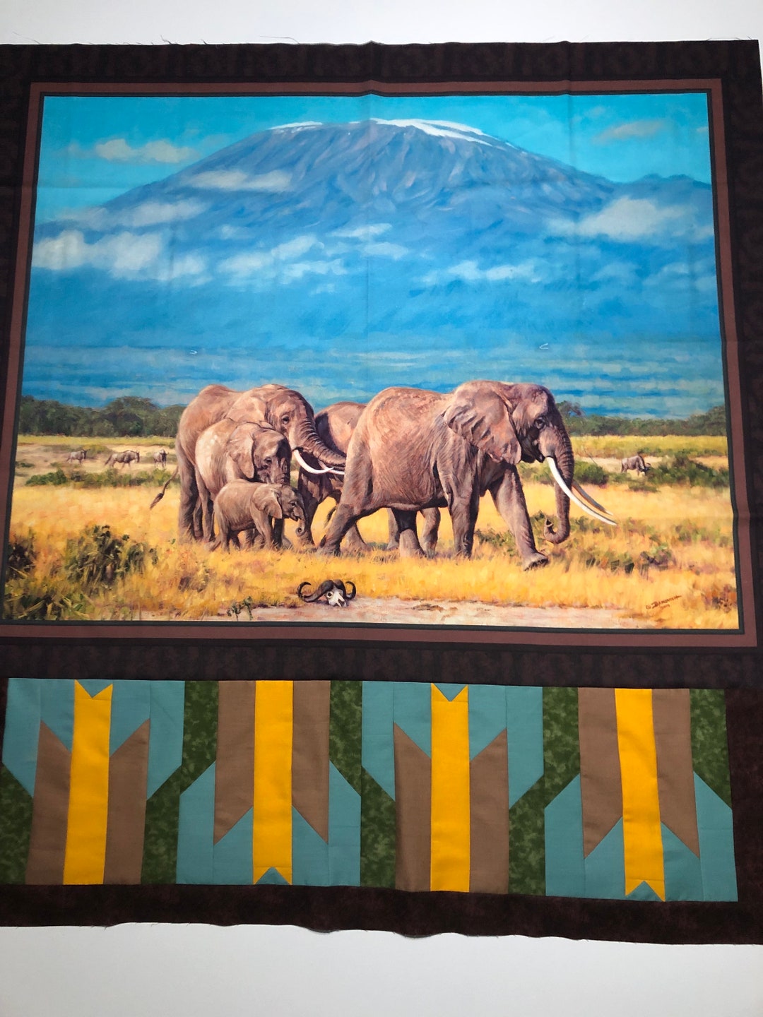 Unfinished Quilt Top - Scenic Panel and Pieced Borders - Etsy
