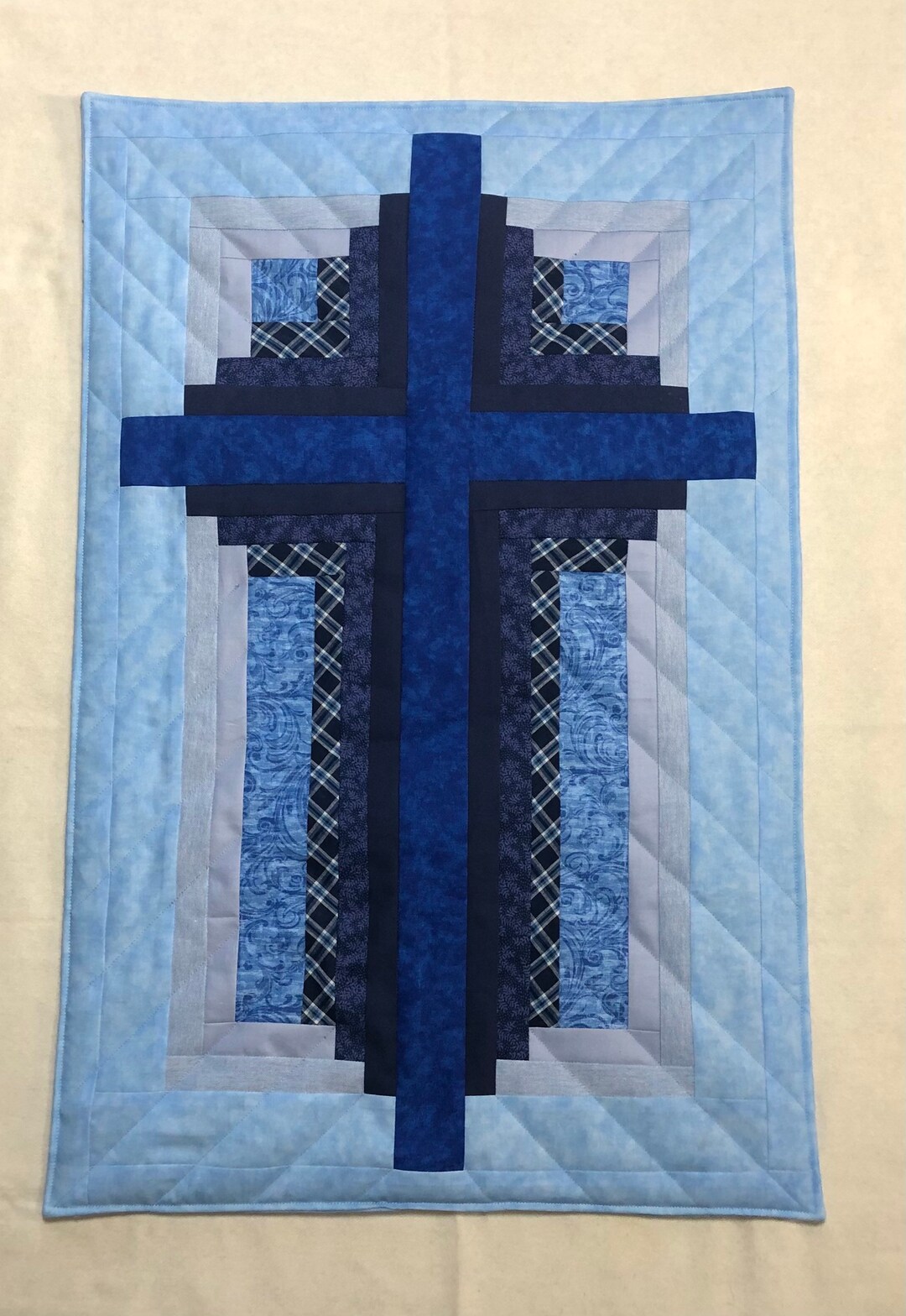 Log Cabin Cross Wall Hanging - Etsy