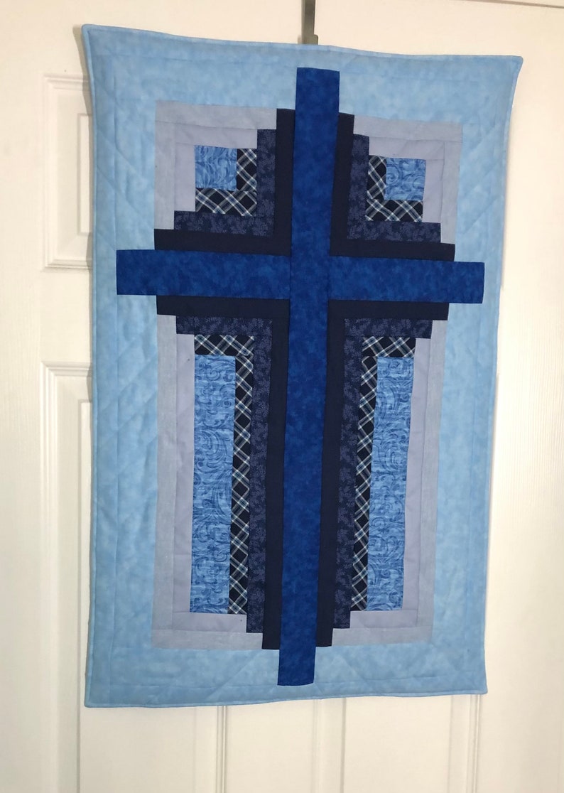 Log Cabin Cross Wall Hanging - Etsy