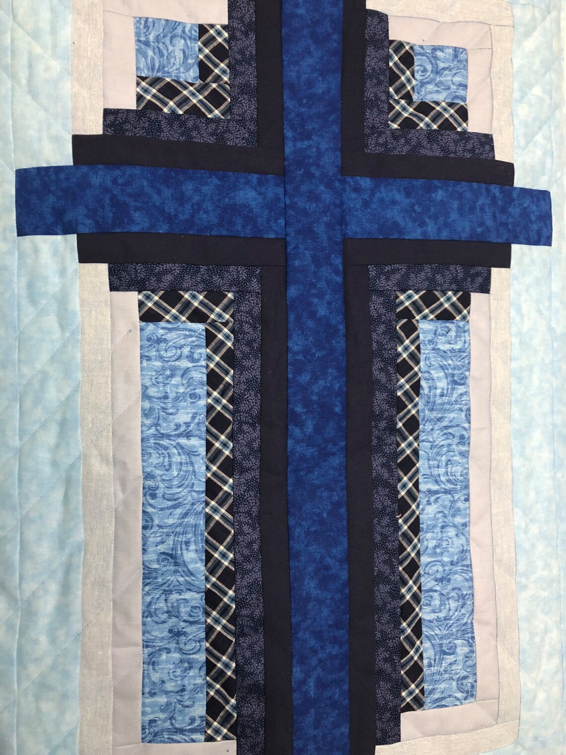 Log Cabin Cross Wall Hanging - Etsy