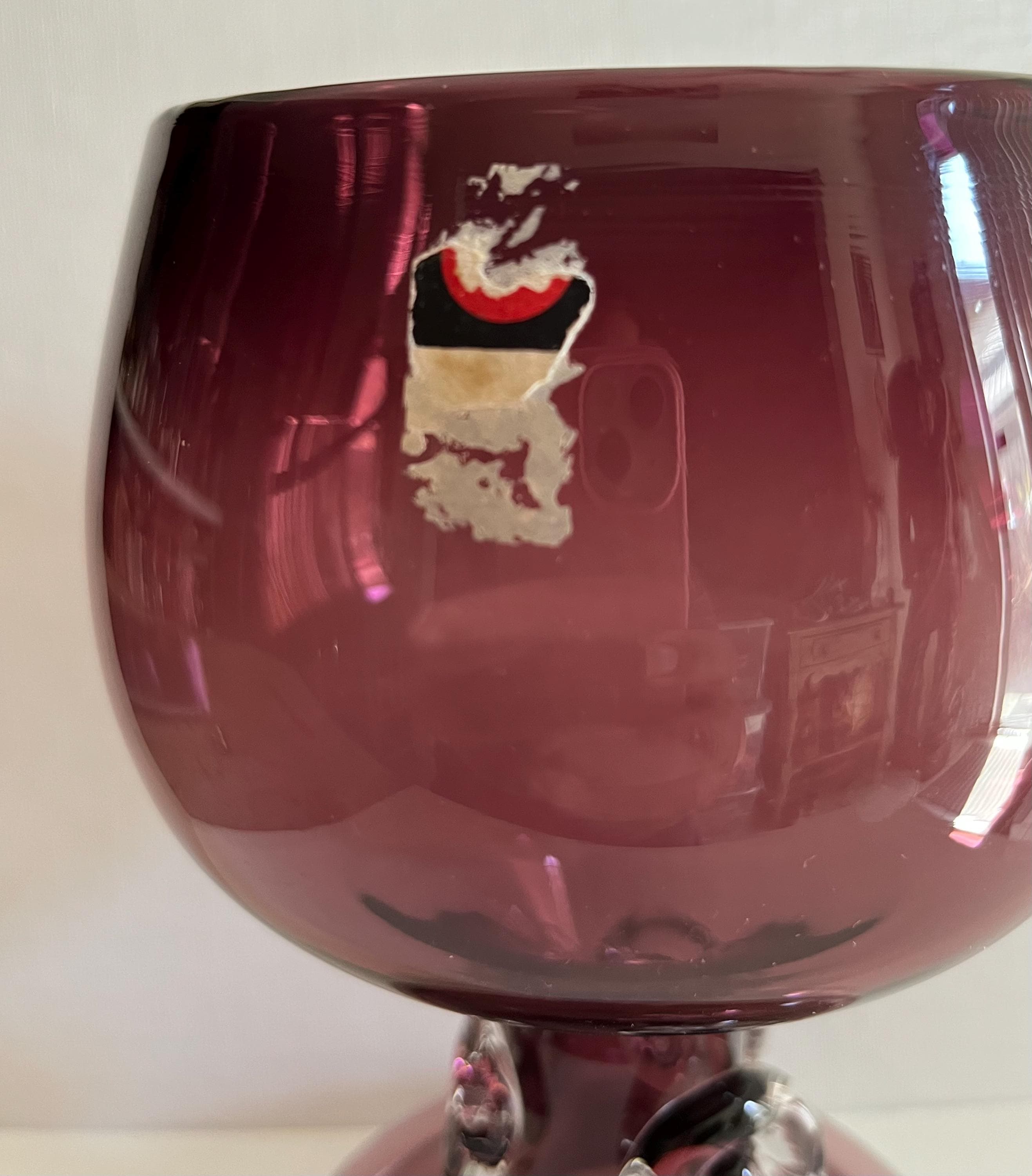 Vintage Blenko Glass Vase Amethyst Purple Hand Blown Studio Art Design ...
