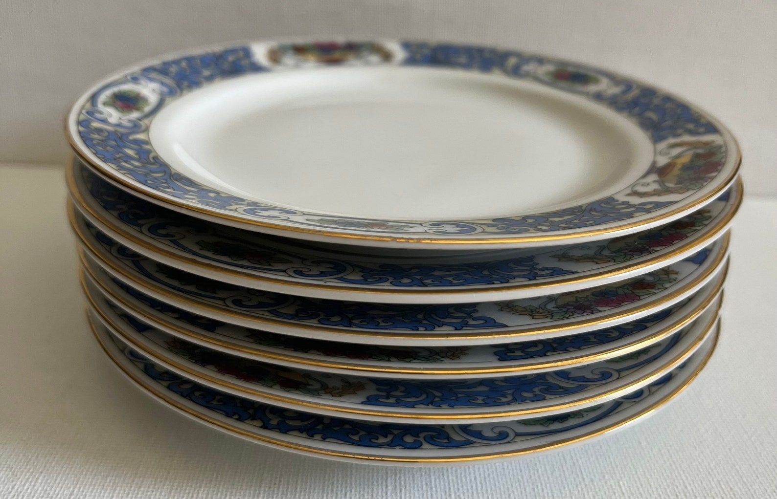 Vintage Royal Bayreuth Bavaria Plate Bread Plates 6pc Blue Urn - Etsy
