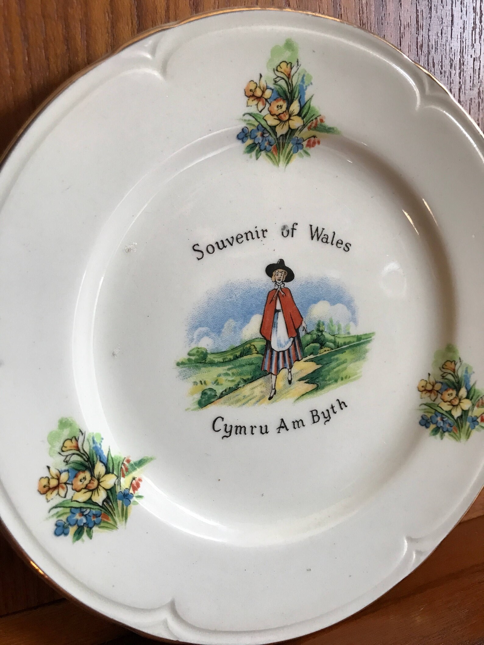 Vintage Wedgwood England Plate Wales Welsh English Motto Verse | Etsy